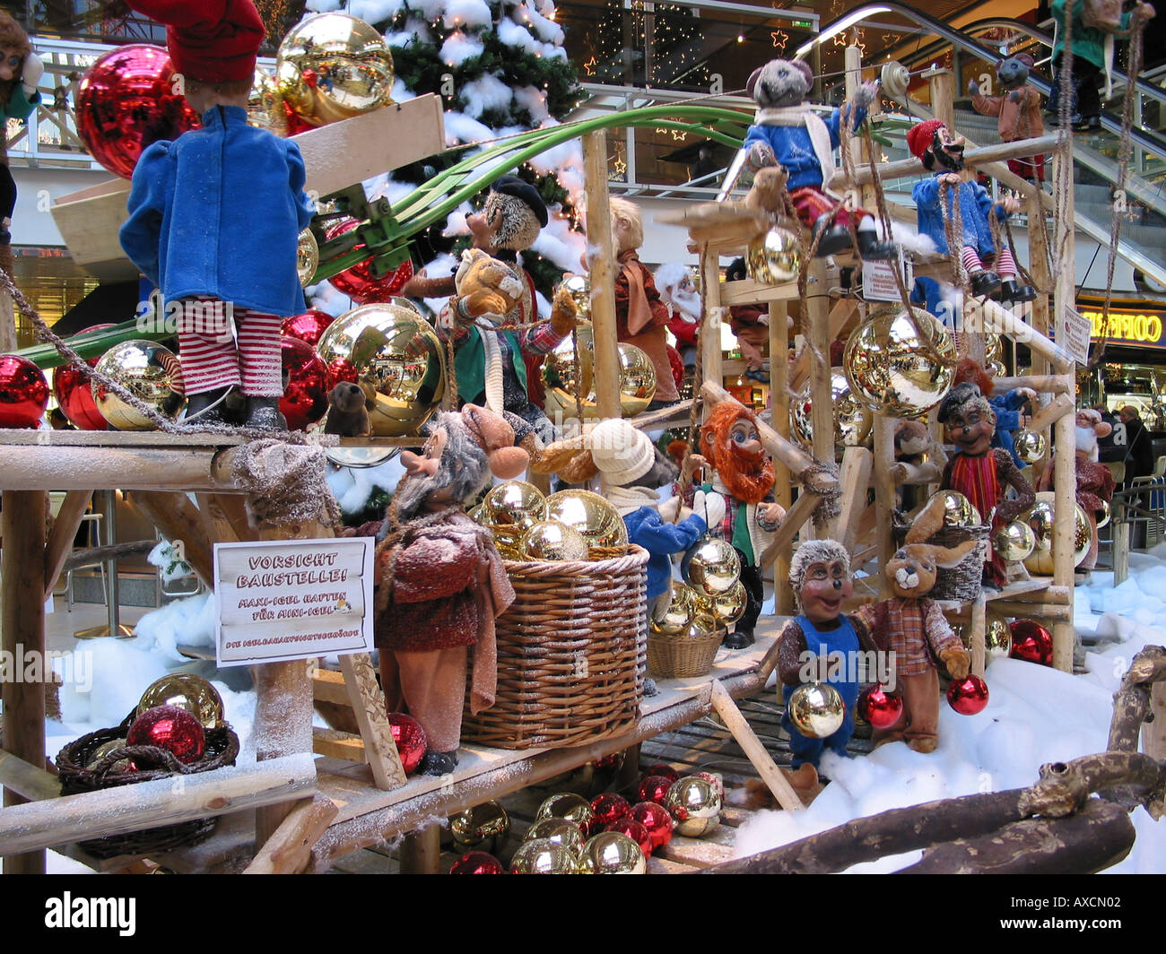 cluttered christmas decorations at Berlin shopping mall Stock Photo - Alamy