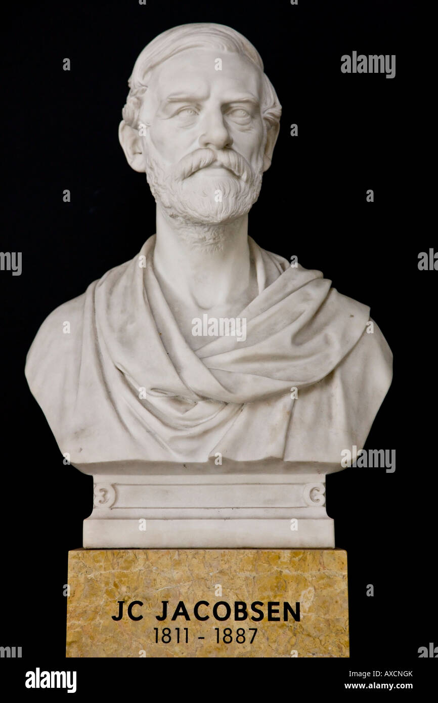 Bust statue of J. C. Jacobsen the founder of Carlsberg brewery Stock ...