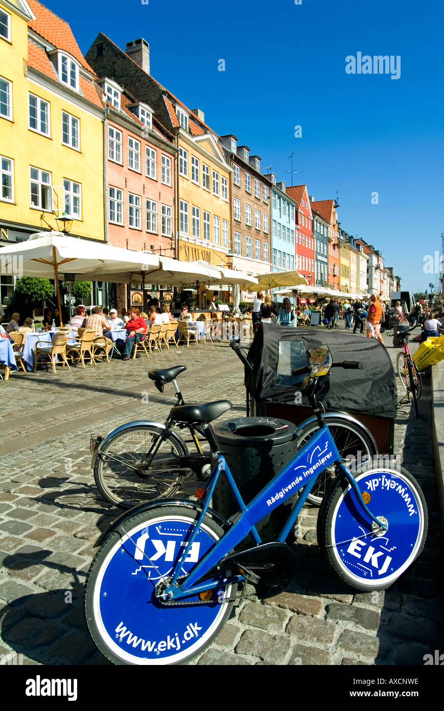 Tourist city bike. Nyhavn canal. Copenhagen. Denmark Stock Photo - Alamy