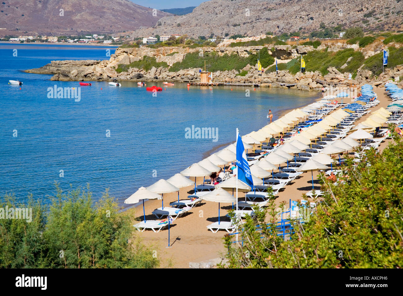 MAIN BEACH PEFKOS RHODES Stock Photo - Alamy
