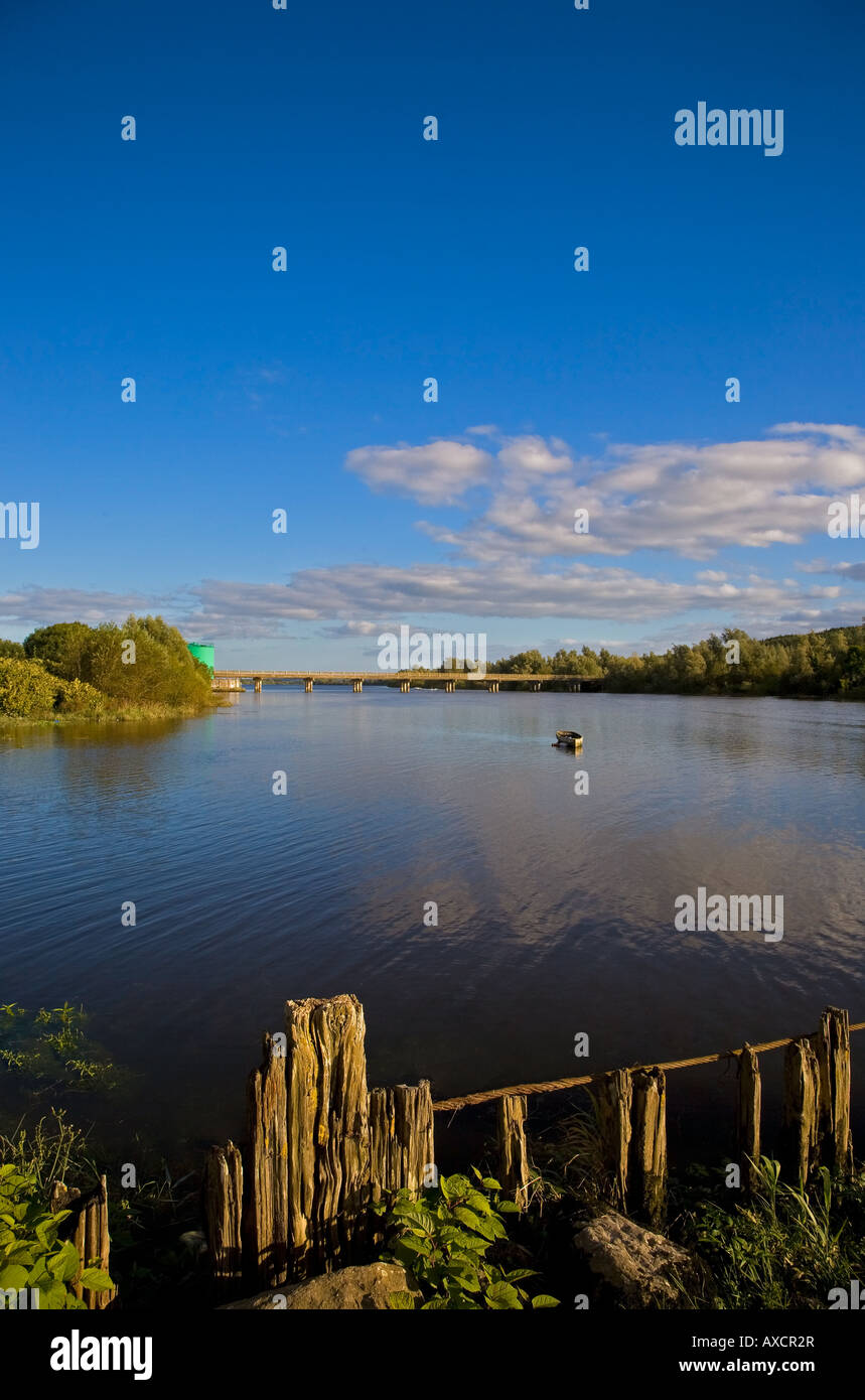 The Fiddown Bridge over the River Suir, with County Kilkenny (left) and ...