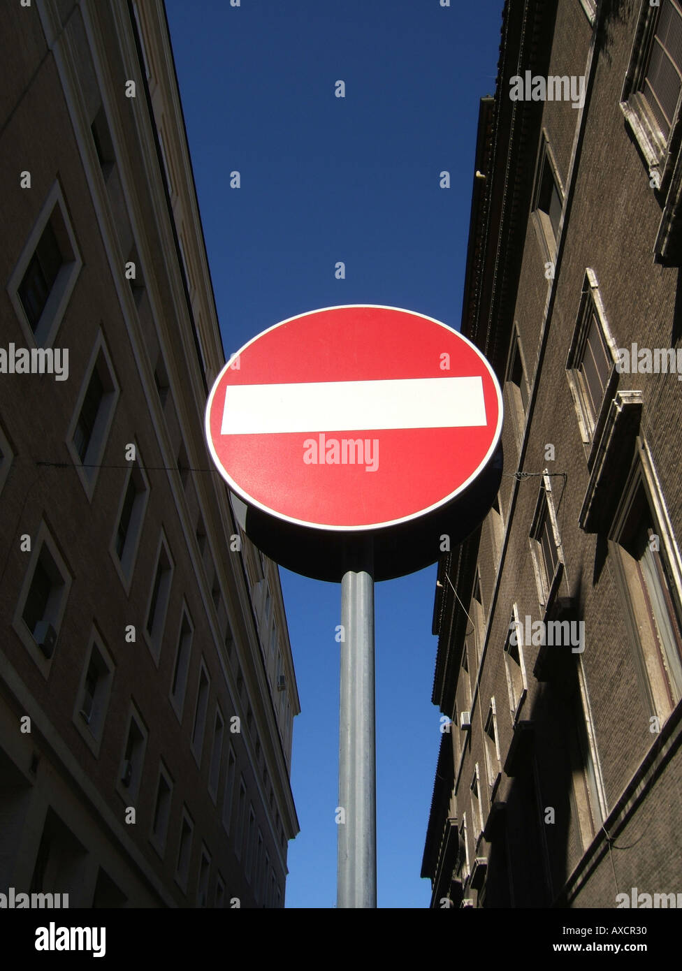 no entry sign in rome, italy Stock Photo - Alamy