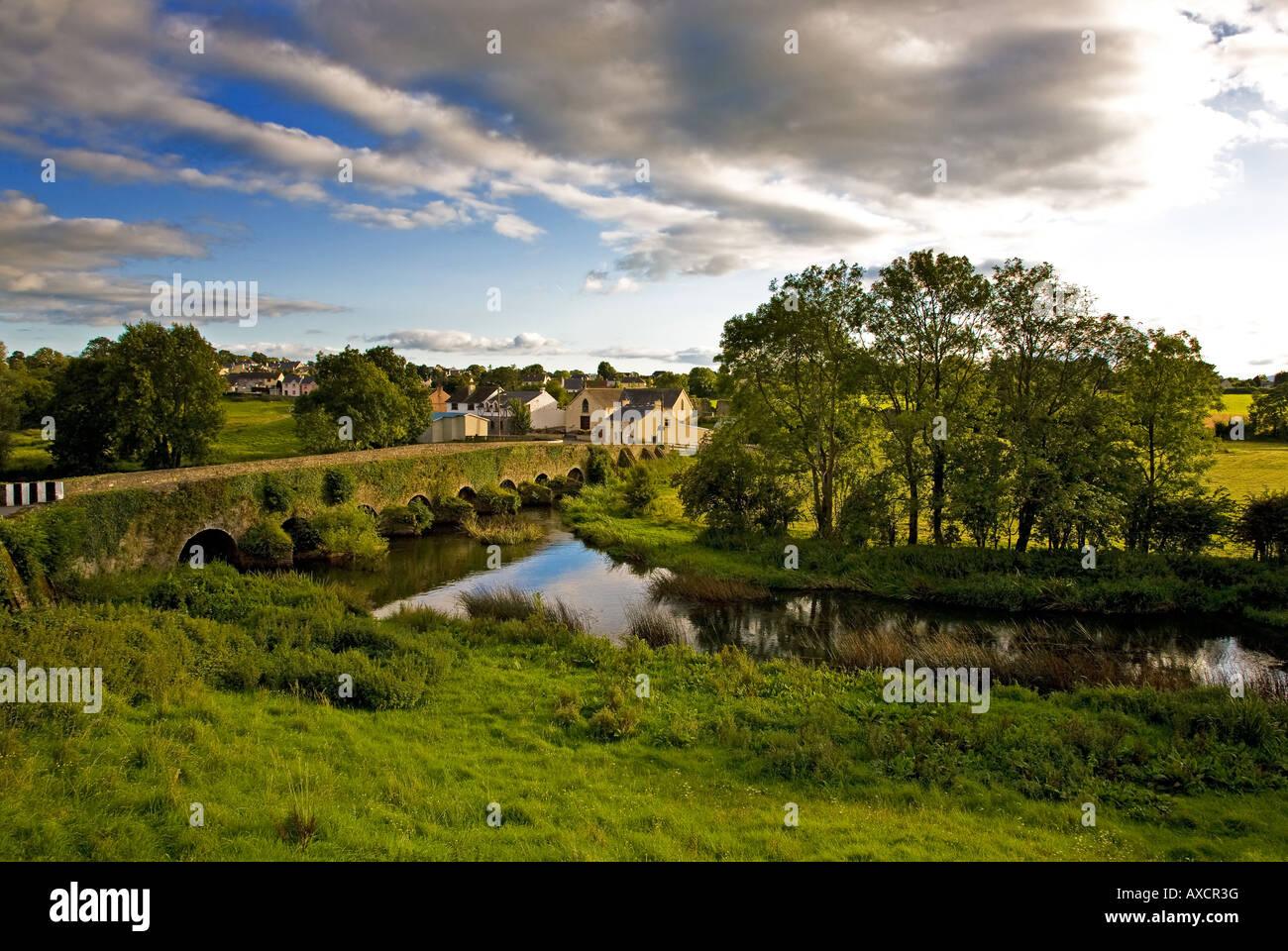 Old 18th Century Bridge over the King's River and Kells Village, County ...