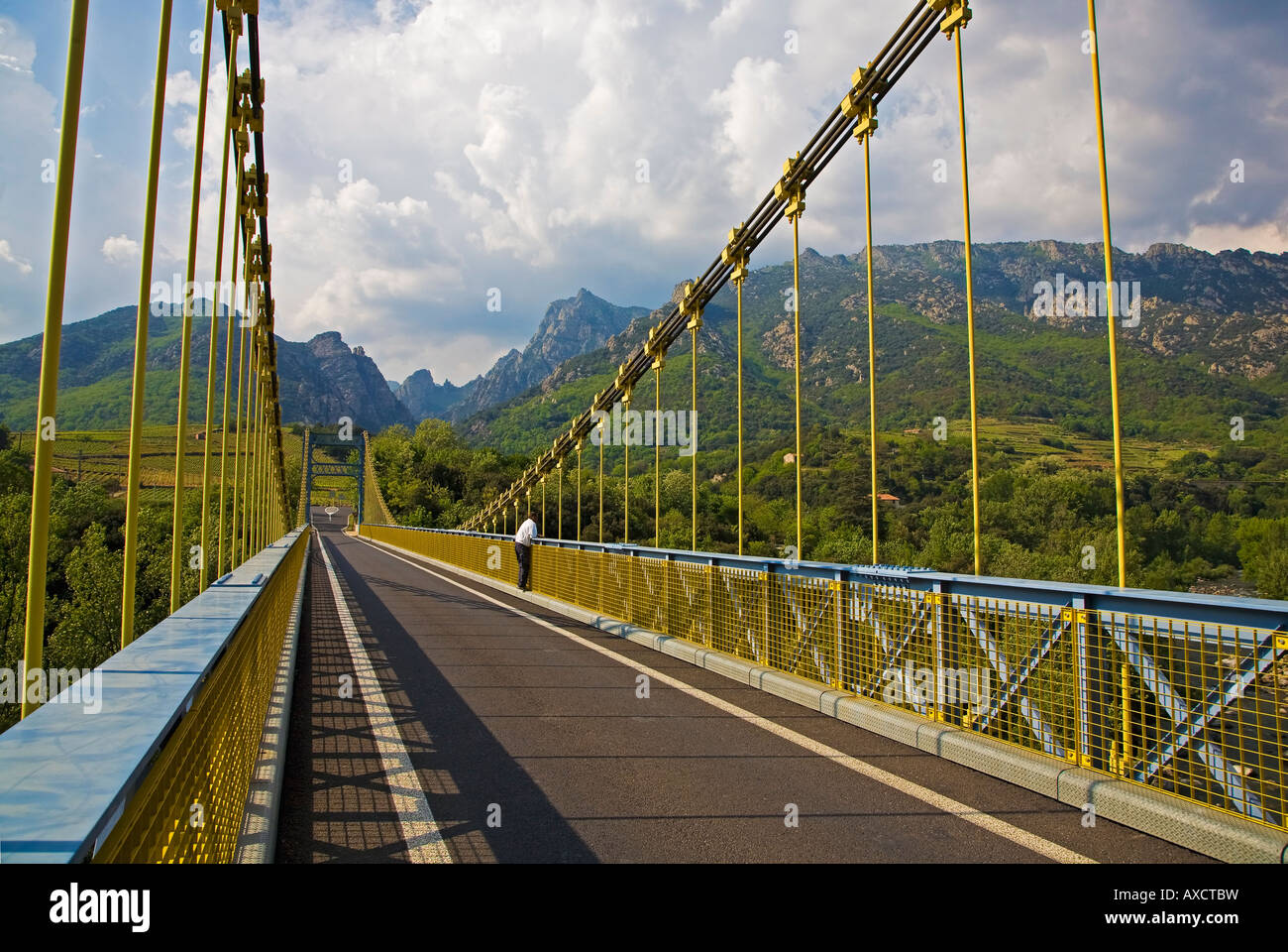 Bridge over River Orb near the Gorges d'Heric Languedoc-Roussillon ...