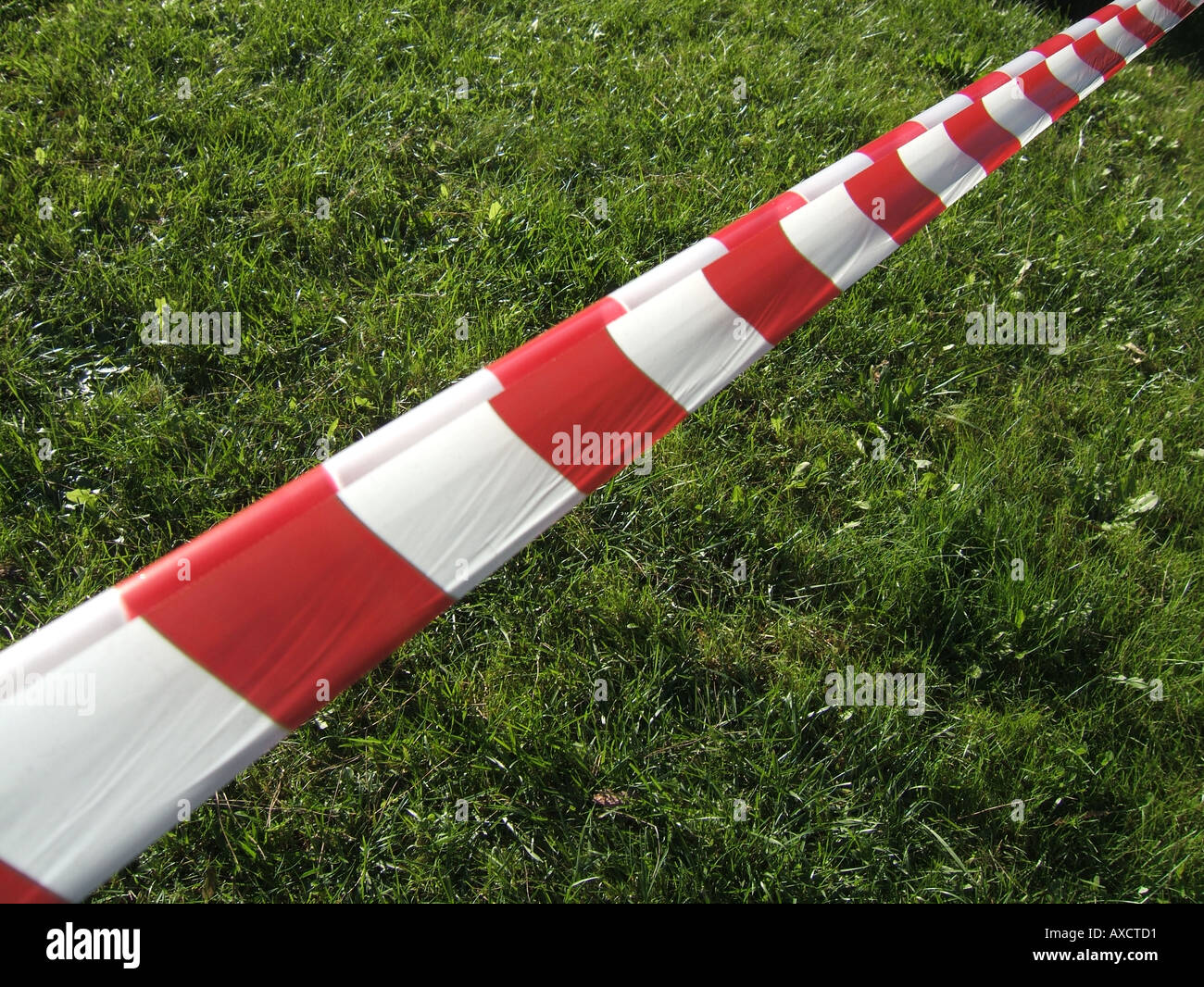 Chain fencing with tape hi-res stock photography and images - Alamy