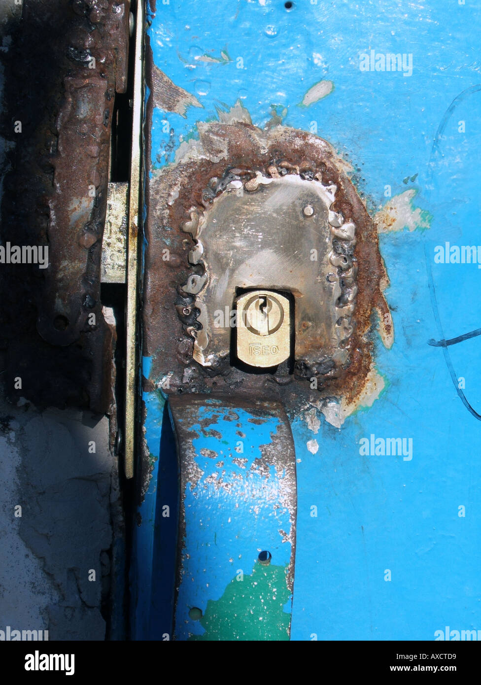 lock reinforced with welding Stock Photo - Alamy