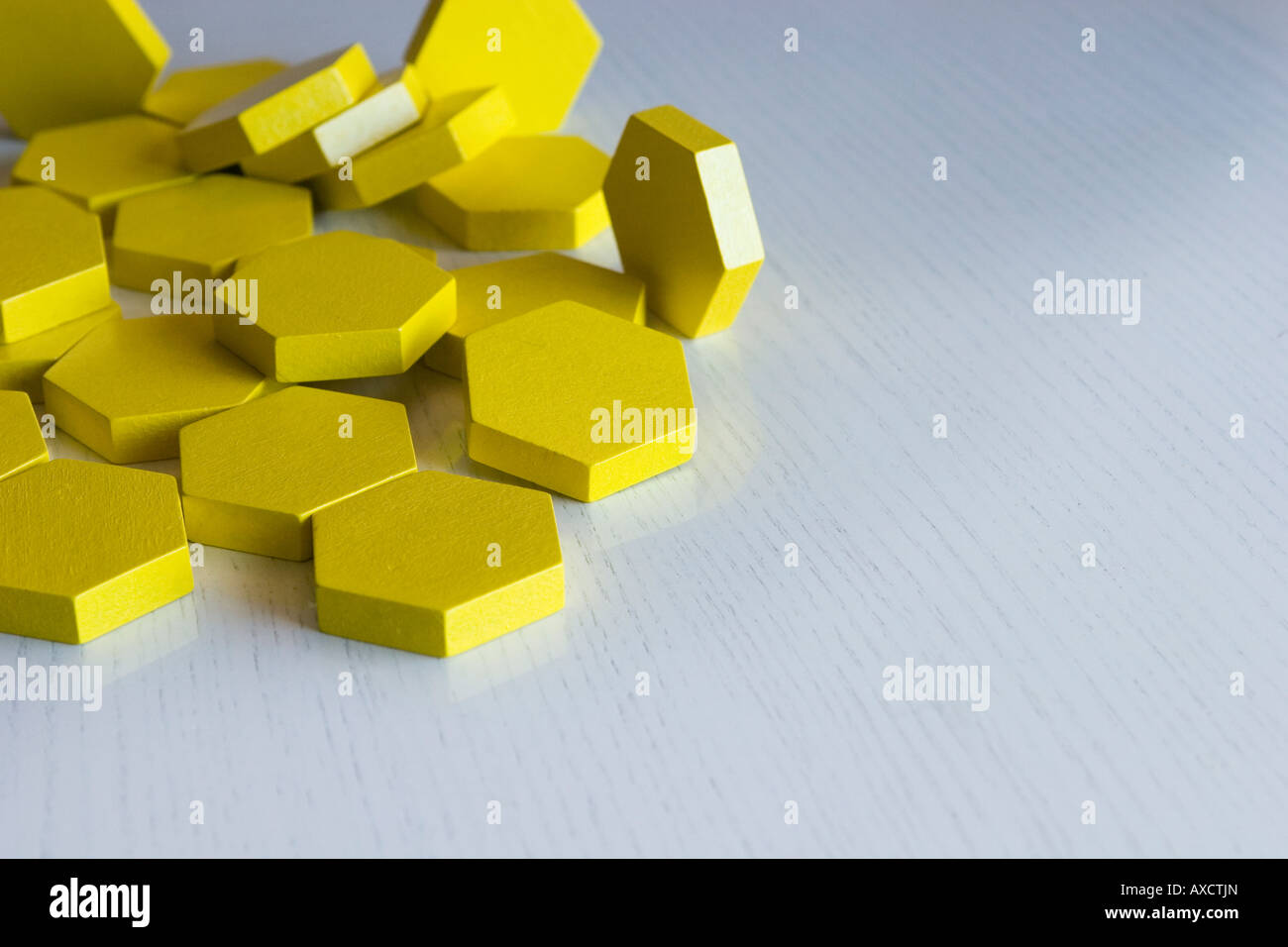 Yellow Hexagons Math Manipulatives Stock Photo - Alamy