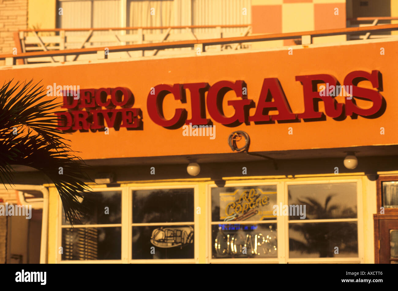 Cigar store sign Ocean Drive Miami Beach Florida America Stock Photo ...