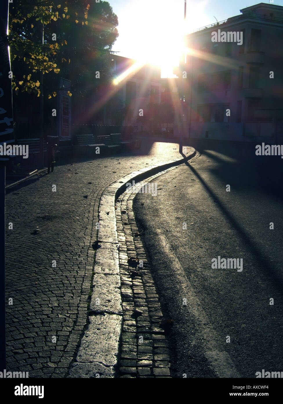 pavement and street in morning Stock Photo - Alamy