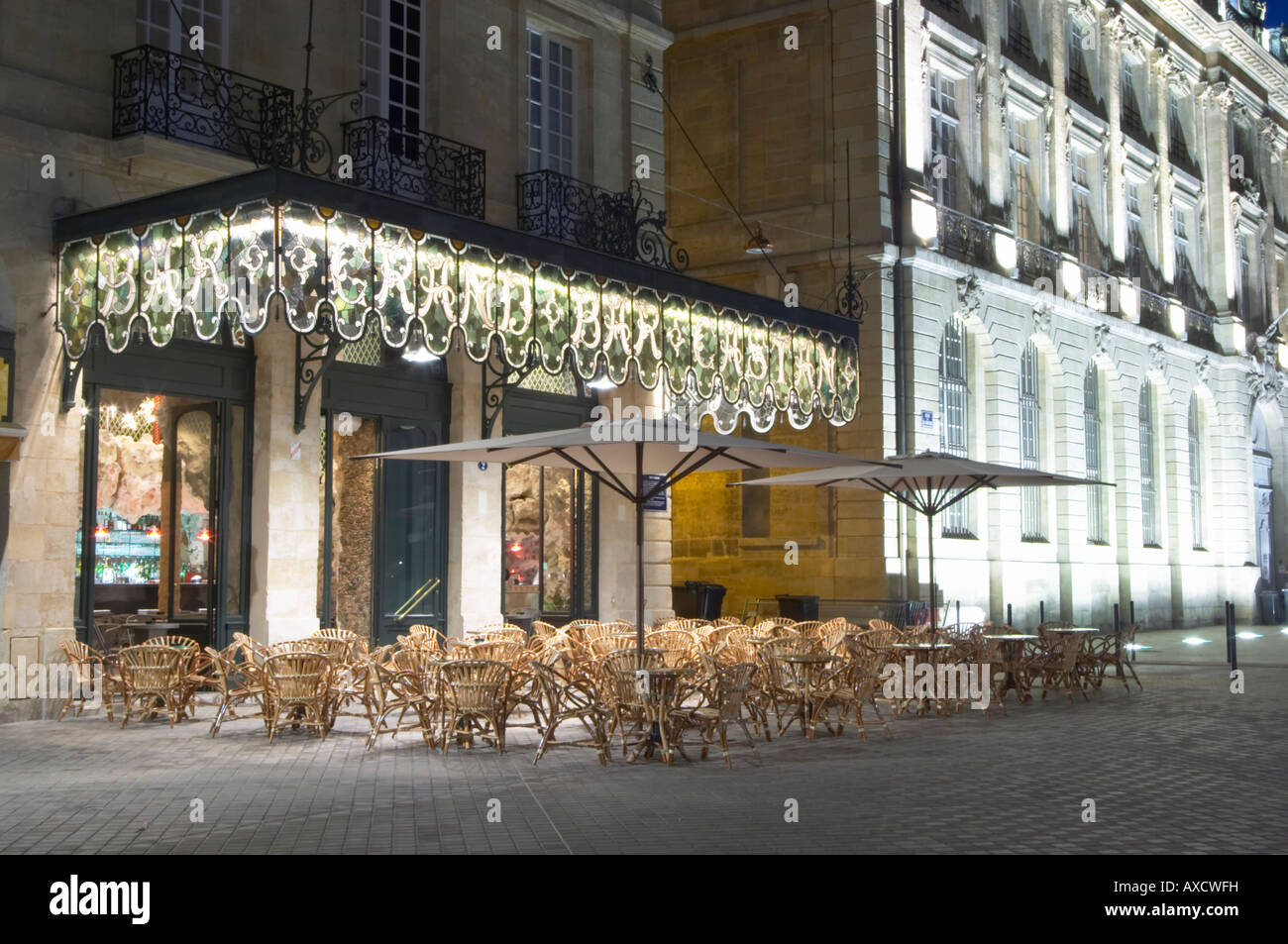 A cafe. Le Grand Bar. On Les Quais. Bordeaux city, Aquitaine, Gironde ...