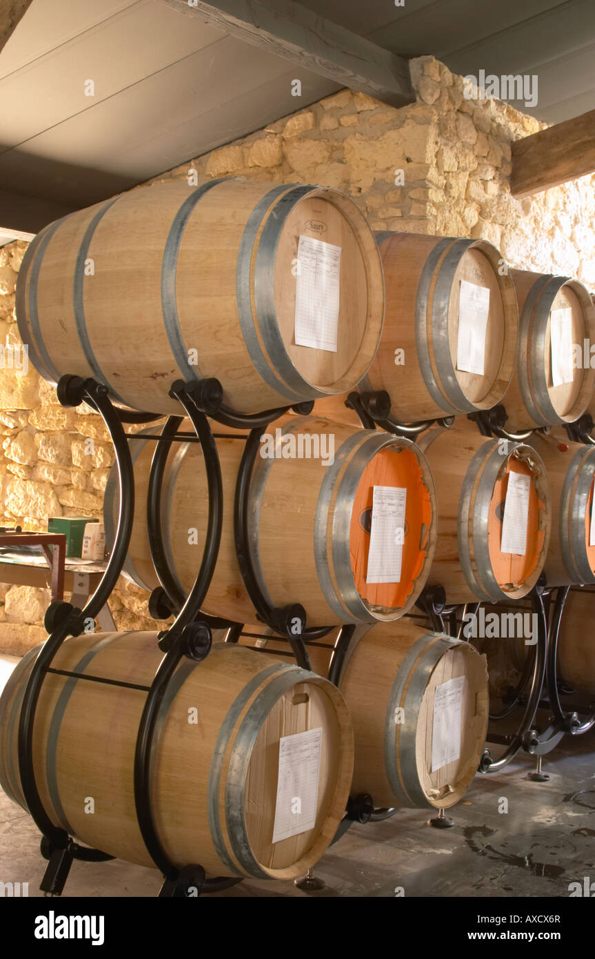 Fermentation in barrel. Oak barrel aging and fermentation cellar ...