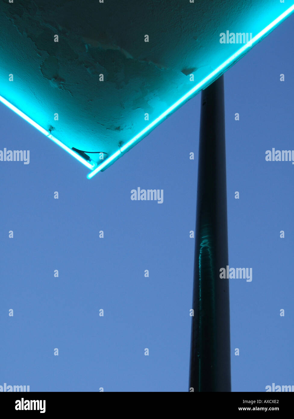 cool blue neon light on shop front Stock Photo - Alamy