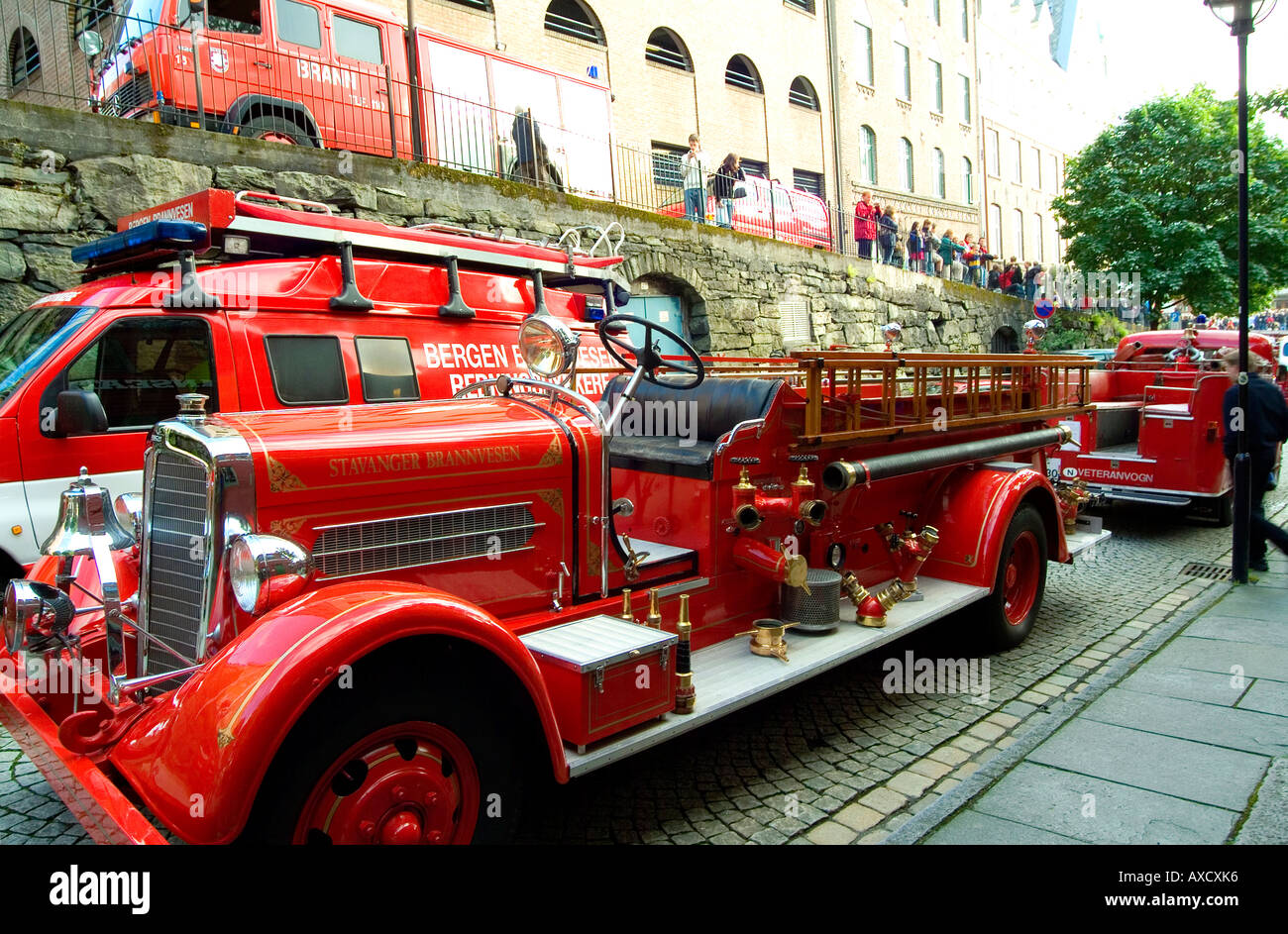 Firefighter classic truck.Bergen.Norway Stock Photo - Alamy