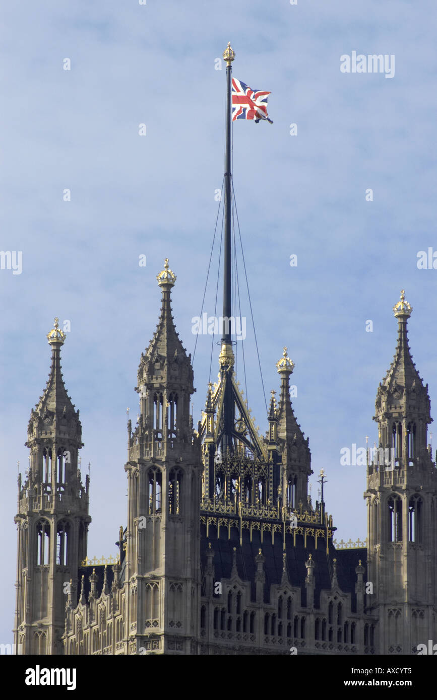 A Union Jack flag flies on the Victoria Tower of the Houses of ...