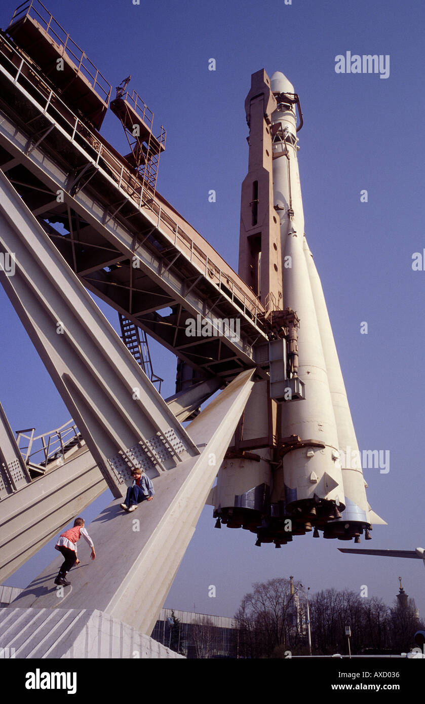 A soviet era space rocket on displat the the Exhibition of People s ...