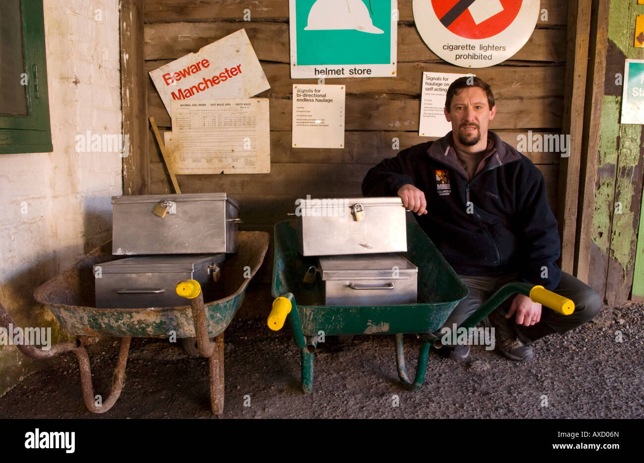Cheddar cheese being taken to be matured at pit bottom Big Pit National ...