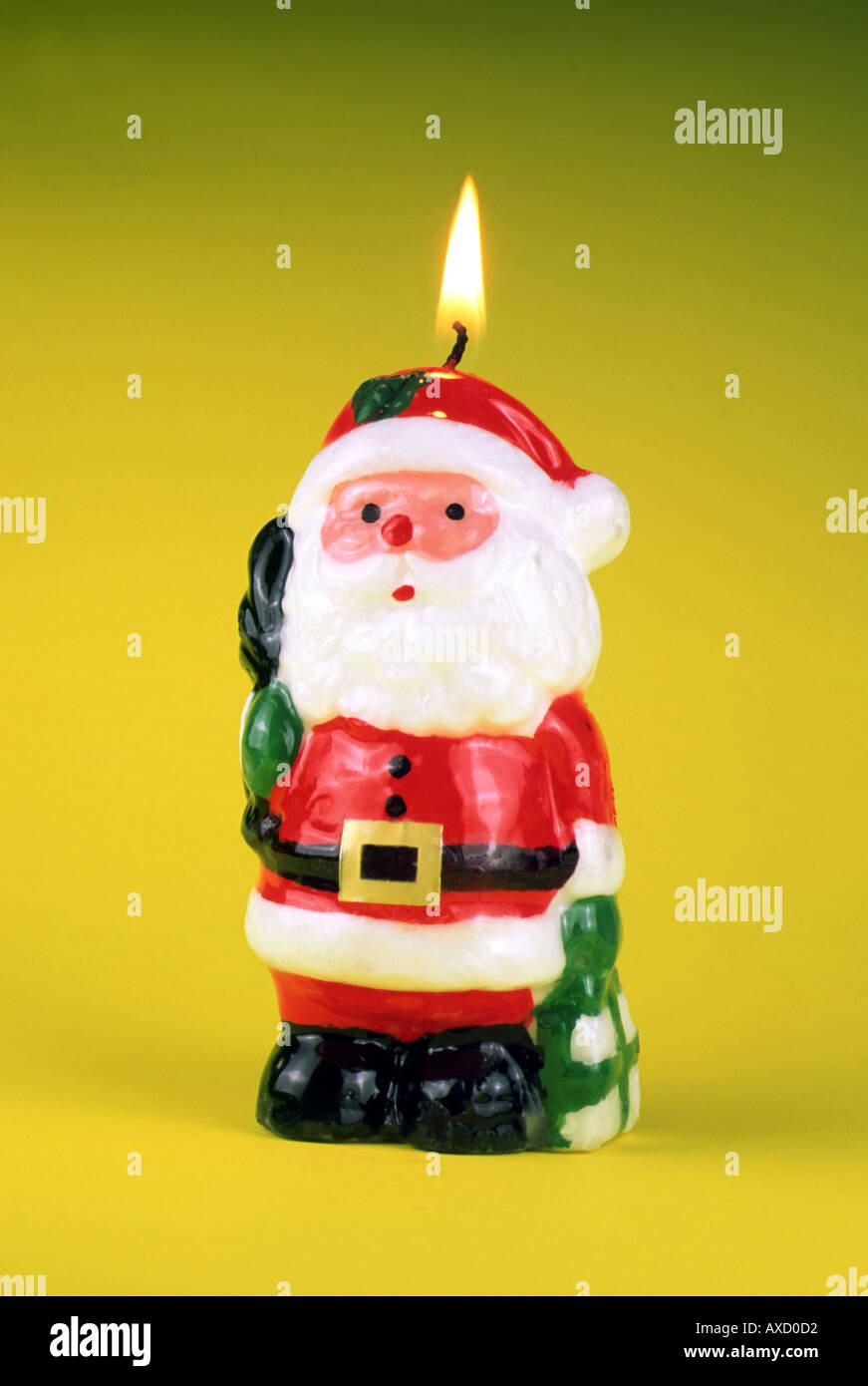 Burning Santa Claus Candle Stock Photo - Alamy