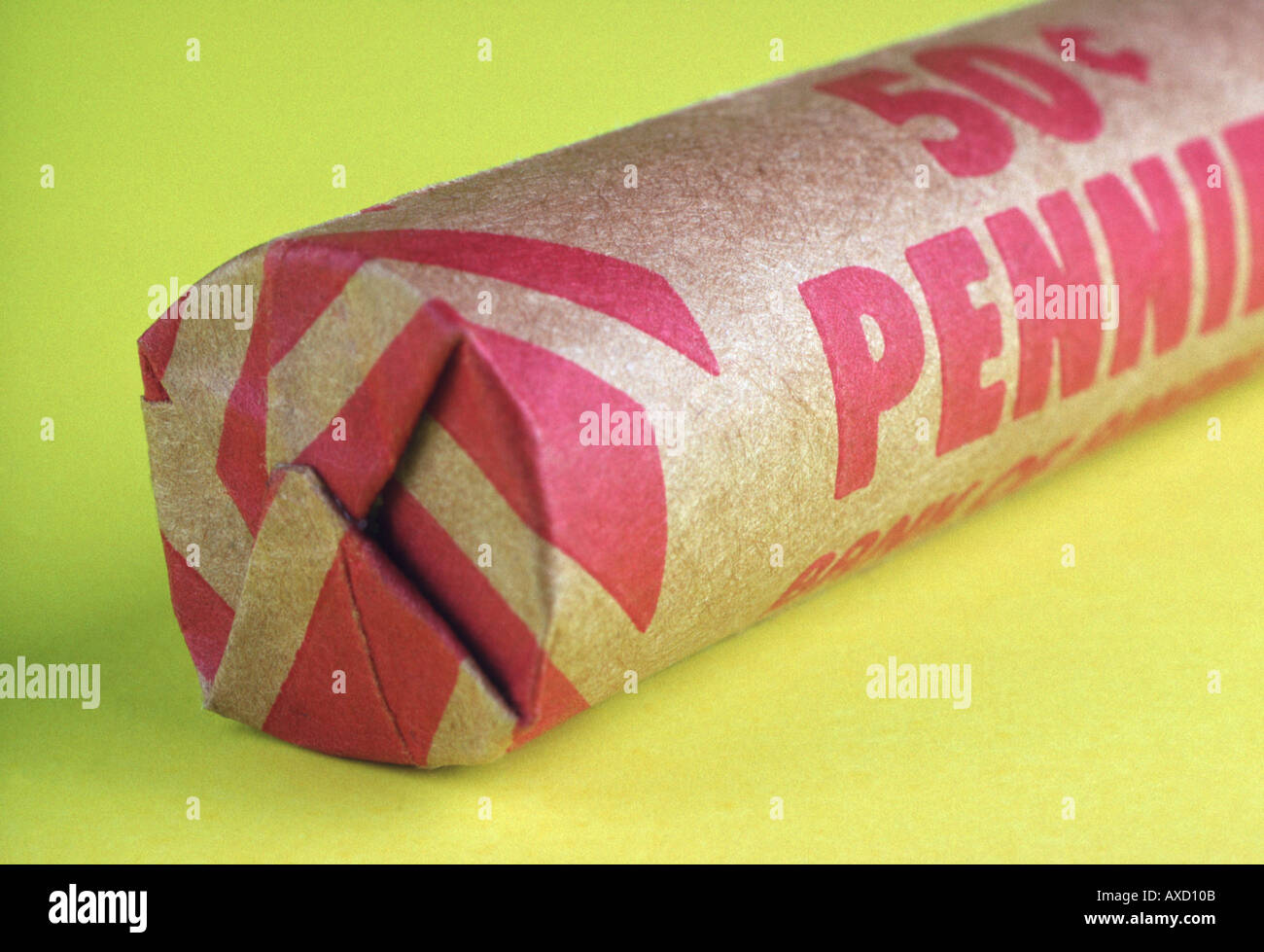 Roll of Pennies Stock Photo - Alamy