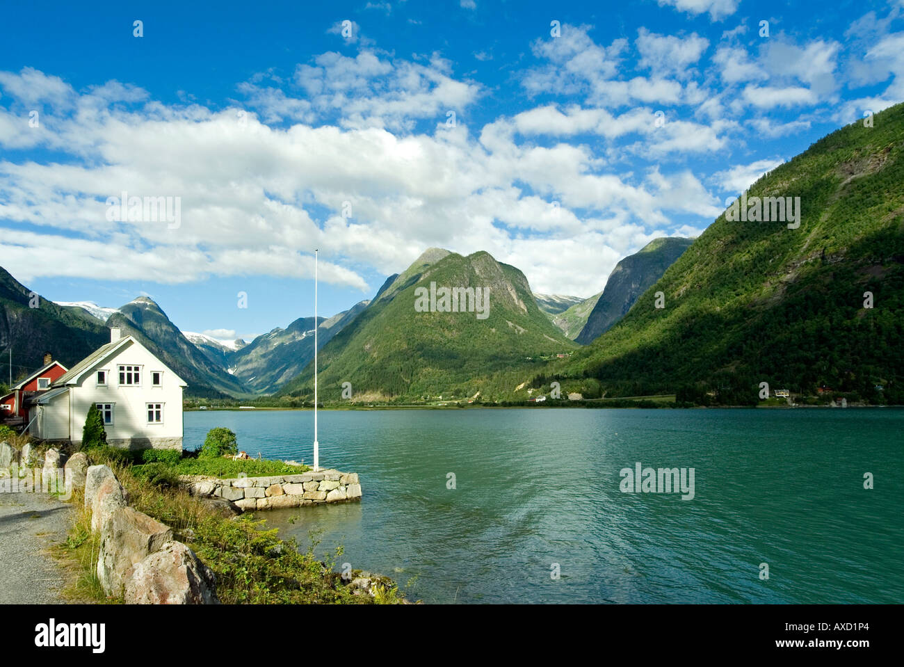 Fjaerland fjord.Jostedalsbreen National Park.Norway Stock Photo - Alamy