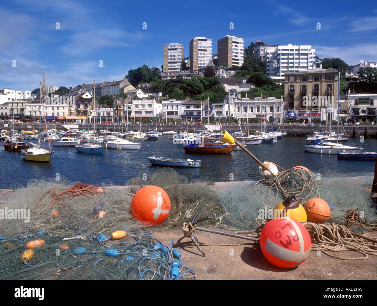 Torquay - Colourful harbour view Stock Photo - Alamy