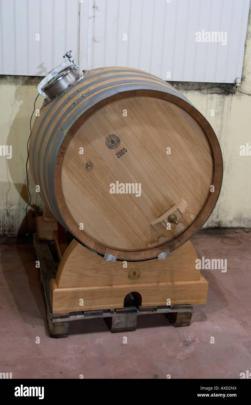 Fermentation in barrel. Oak barrel aging and fermentation cellar ...