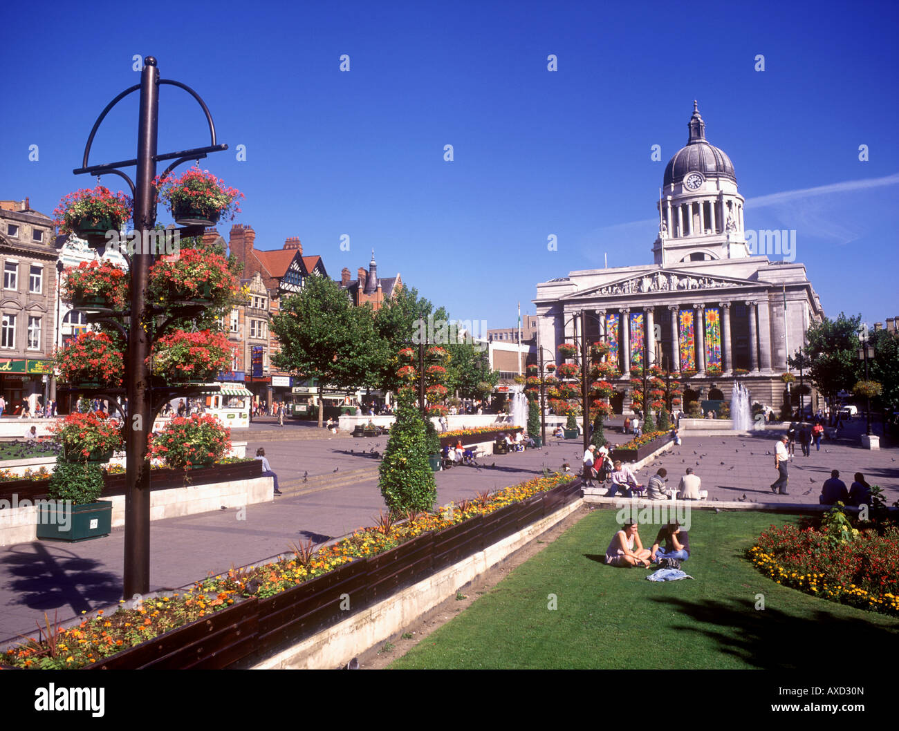Nottingham - Market Square showing the Council House Stock Photo - Alamy