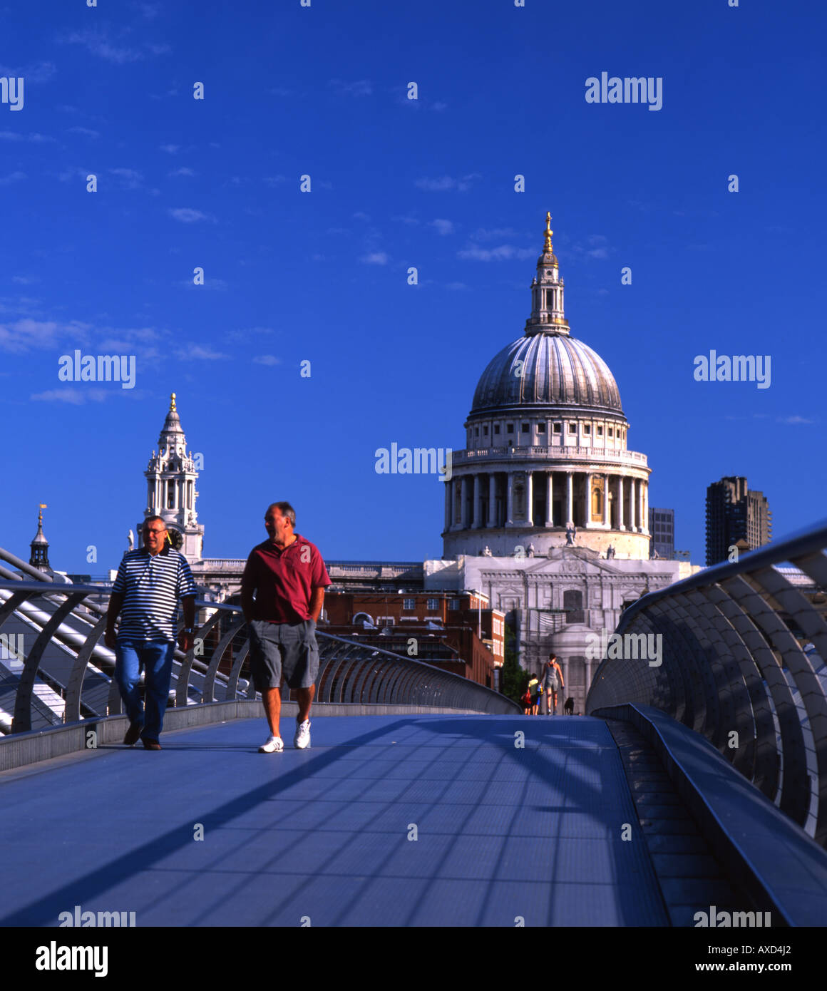London Millennium Footbridge, a steel suspension bridge crossing the ...