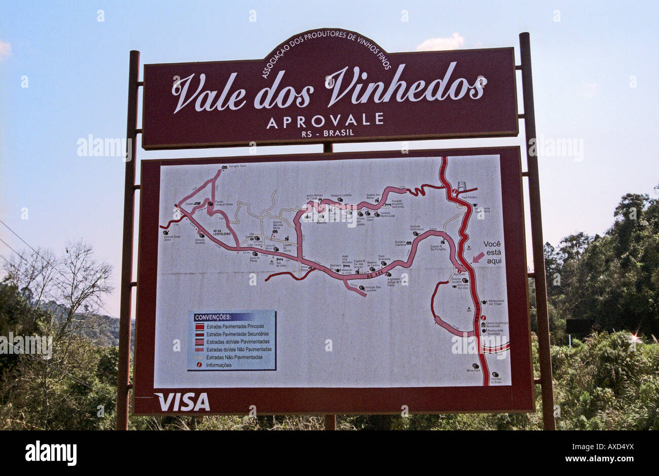 Map of the region of Vale dos Vinhedos, southern Brazil Stock Photo - Alamy