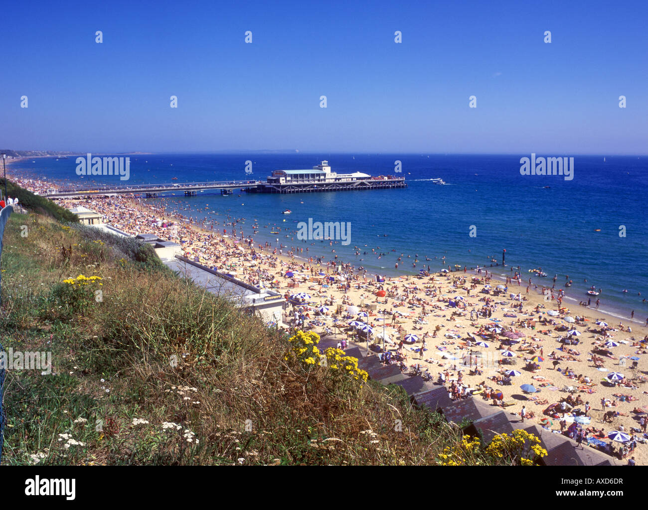 View of Bournemouth pier from West Cliff Stock Photo - Alamy