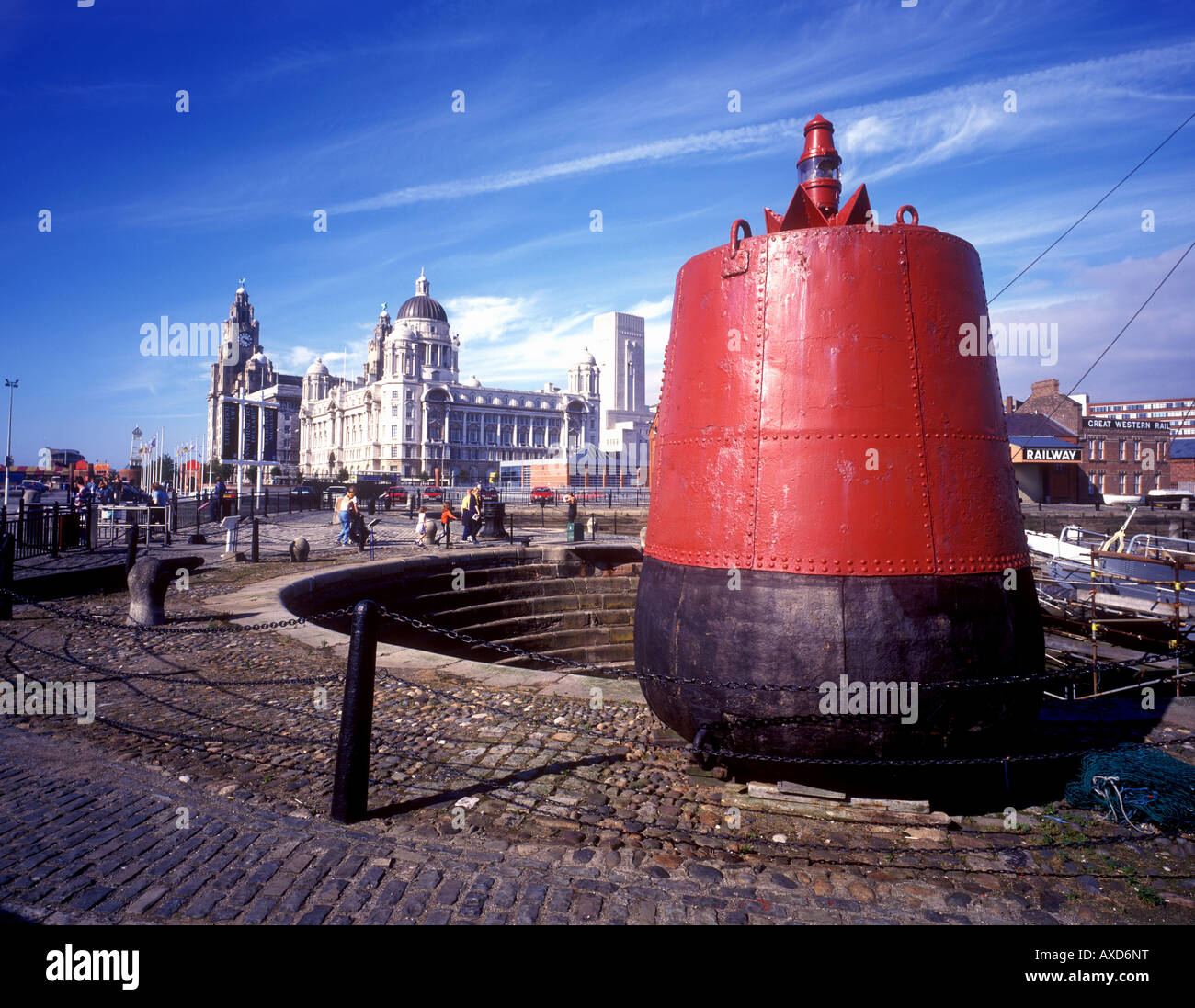 Liverpool - View of the waterfront buildings from Albert Dock Stock ...