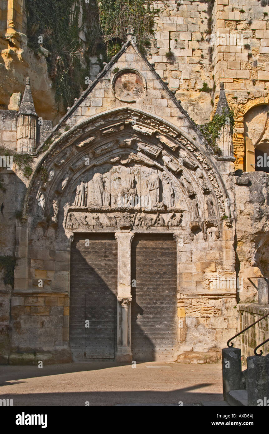Monolithic Church The town. Saint Emilion, Bordeaux, France Stock Photo ...