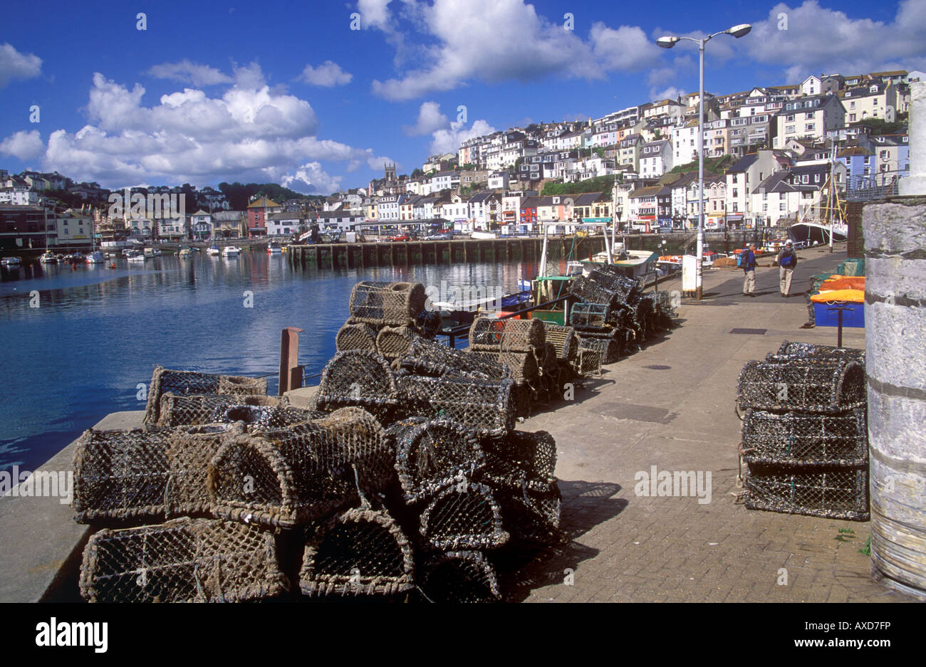 Brixham - Lobster pots on quayside Stock Photo - Alamy