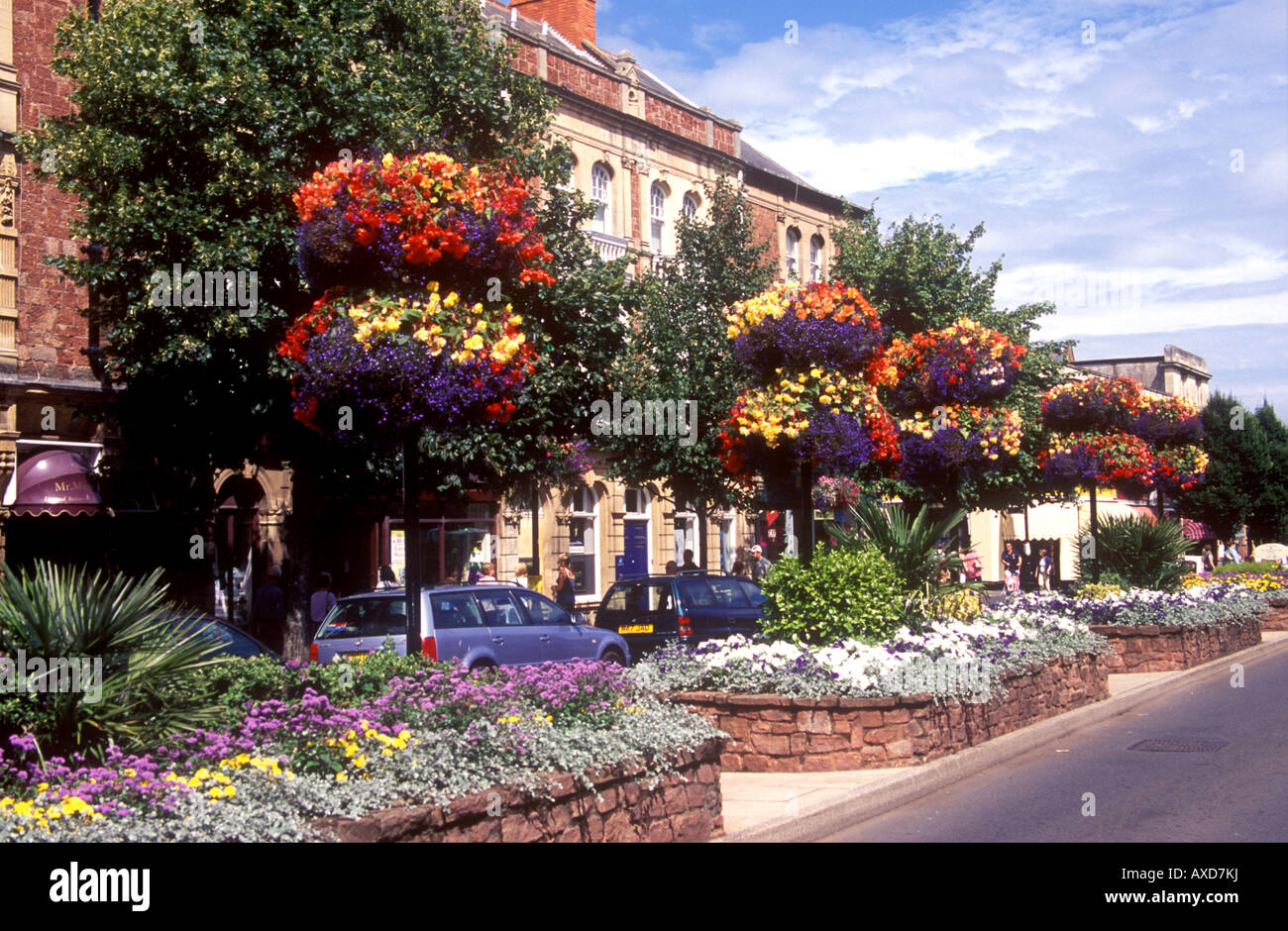 Minehead - Colourful flowerbeds in The Parade in the town centre Stock ...