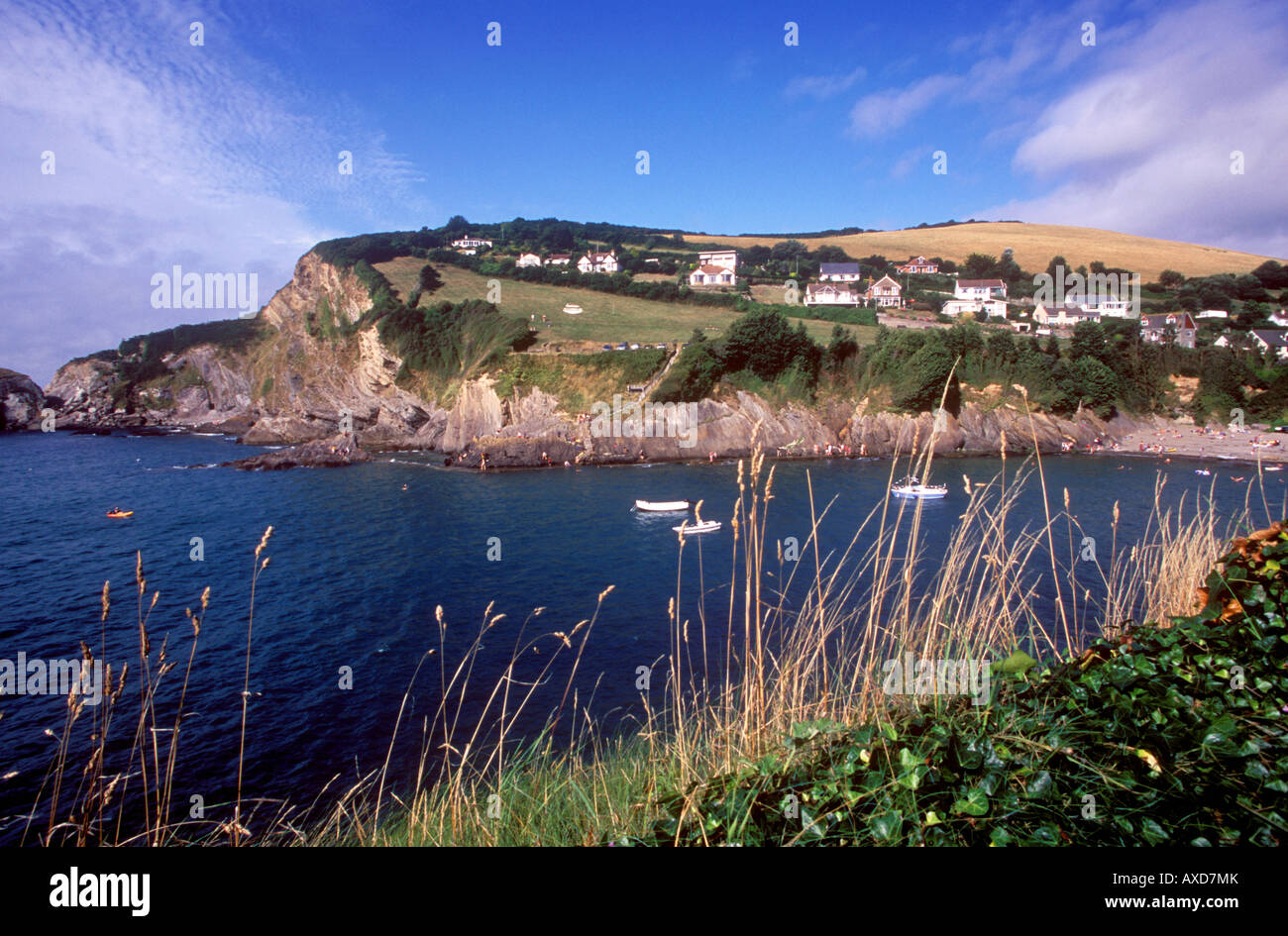 Combe Martin - Coastal view of the popular north Devon resort Stock ...