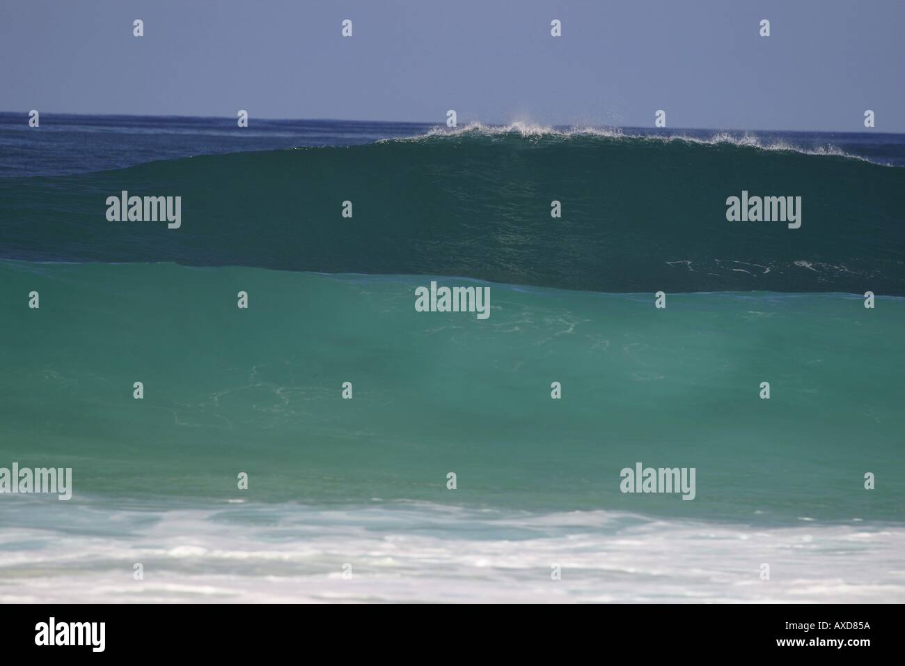 Straight on angle of the face of two waves Part of a winter set of ...