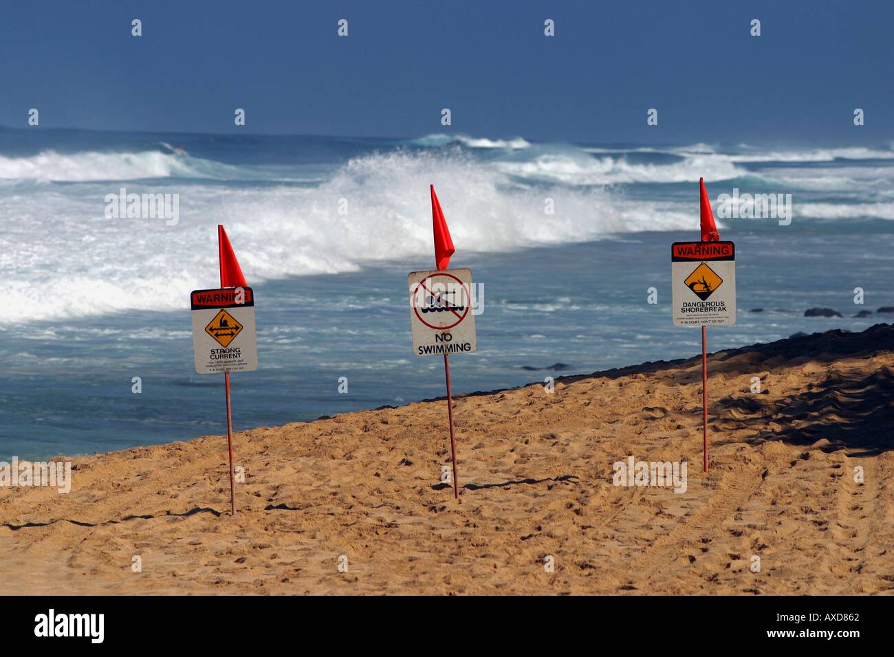 Signs warn people stay hi-res stock photography and images - Alamy