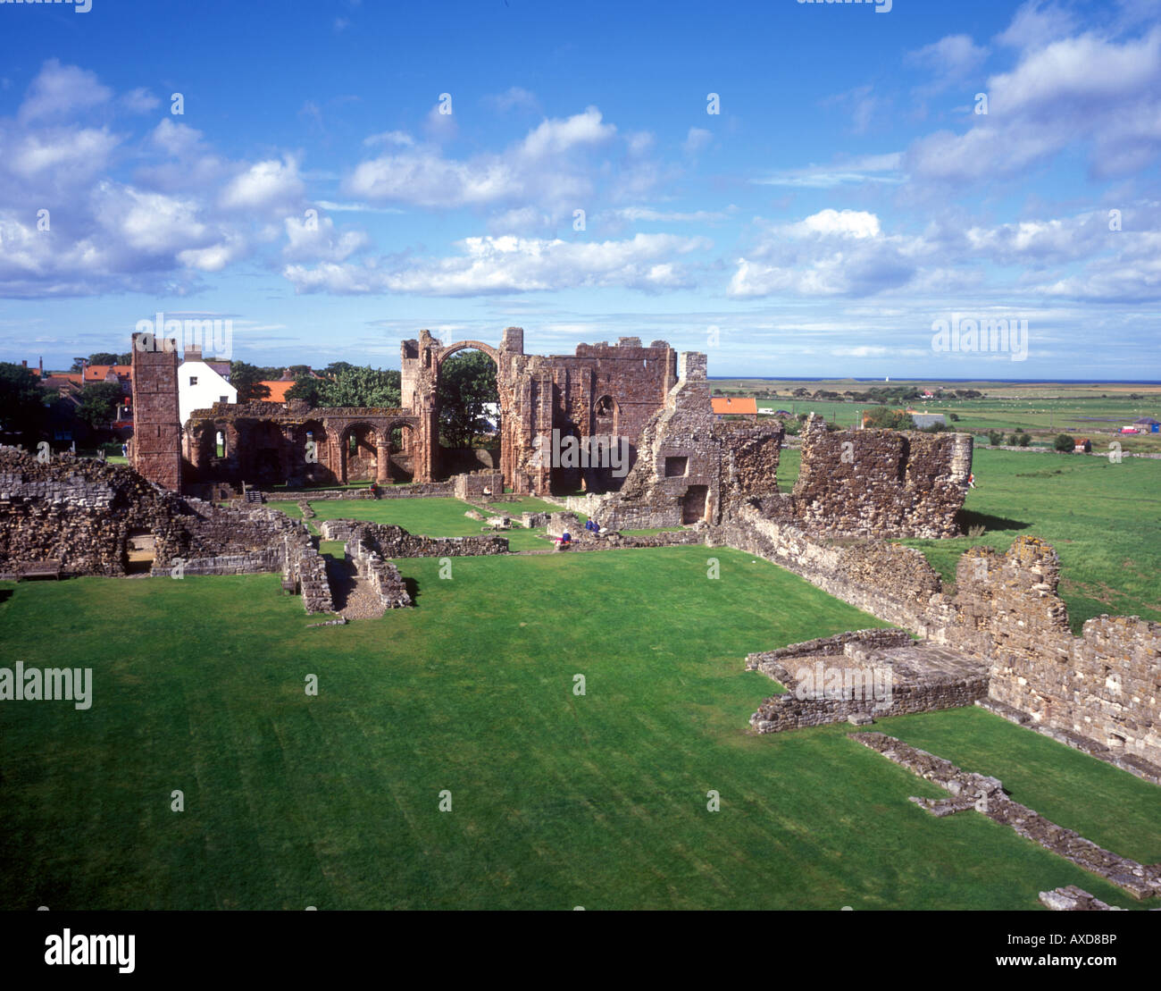 Holy Island - View of Lindisfarne Priory Stock Photo - Alamy
