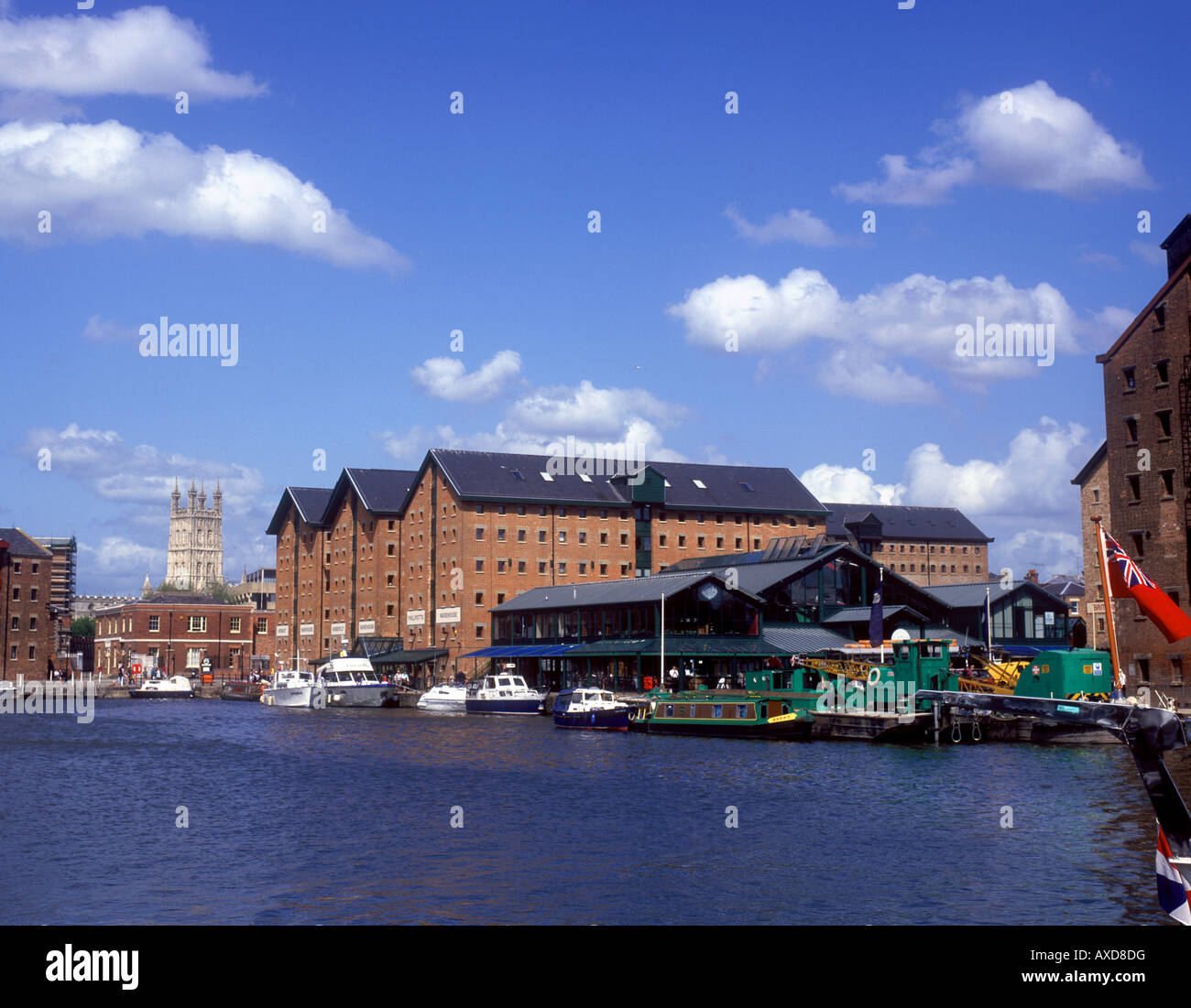 View of Gloucester Cathedral from the Historic Docks Stock Photo - Alamy