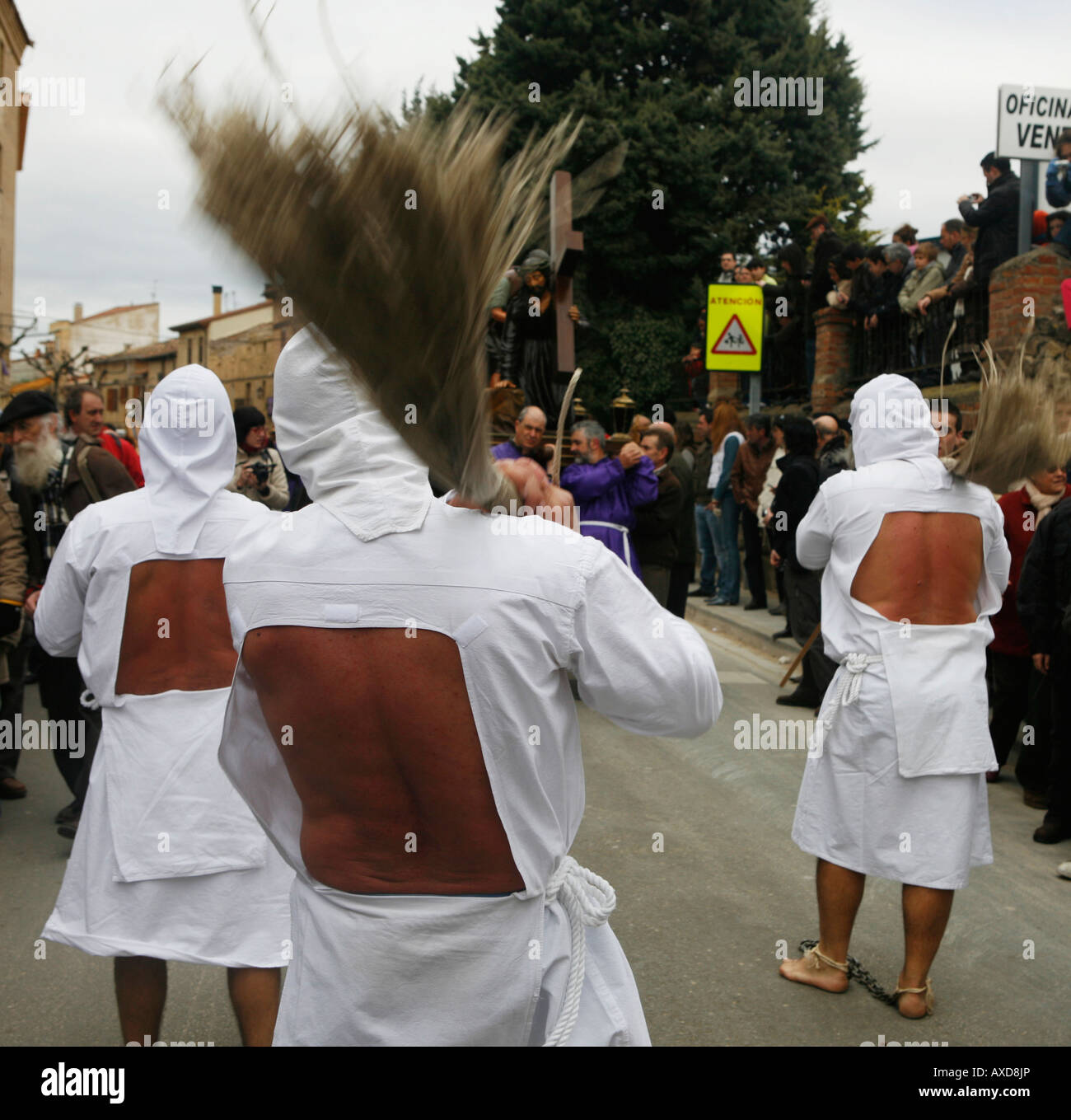 Flagellant at Semana Santa Procession Los Pagaos in San Vicente de la ...