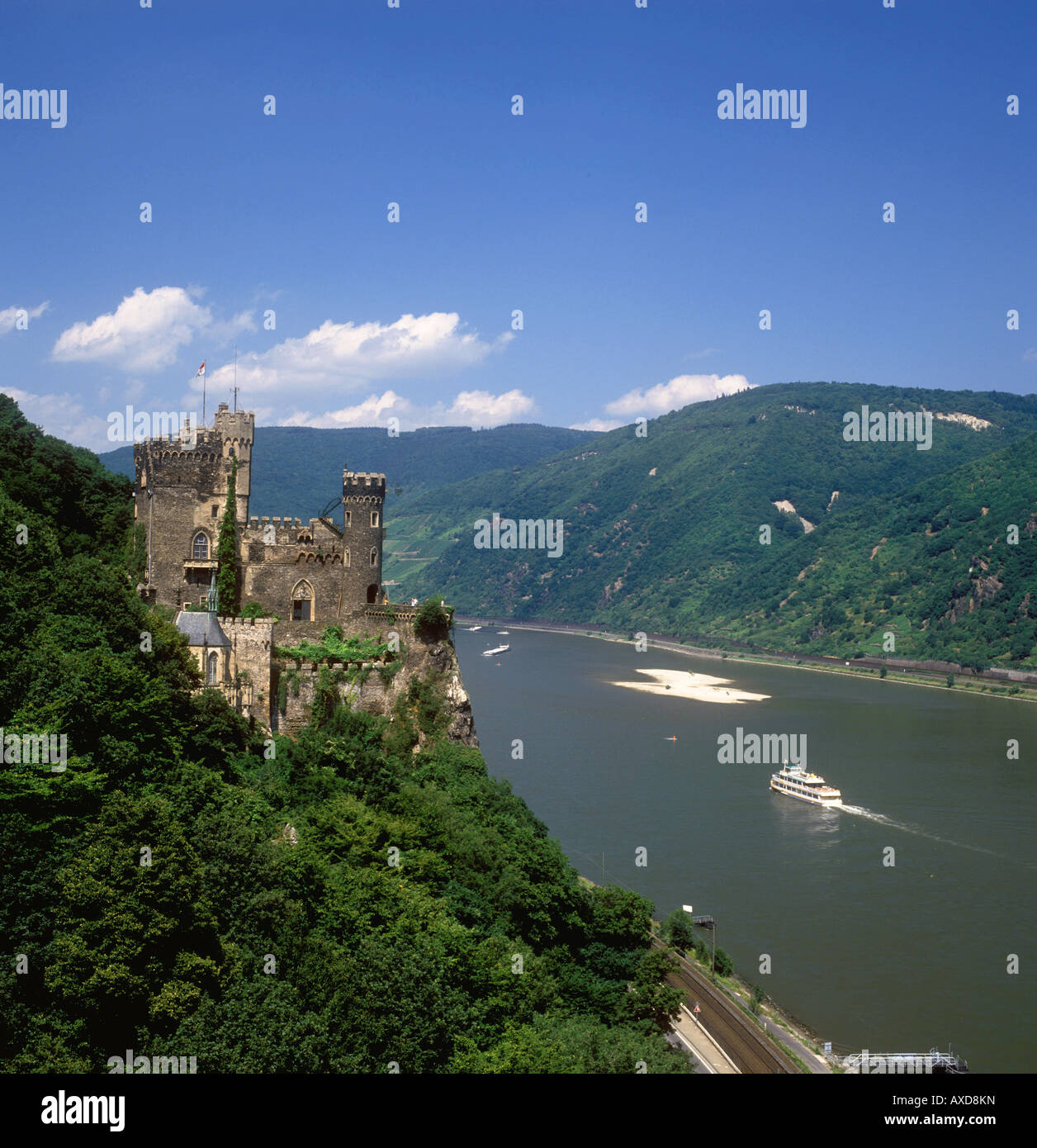 Burg Rheinstein - Castle overlooking the River Rhine near the town of ...