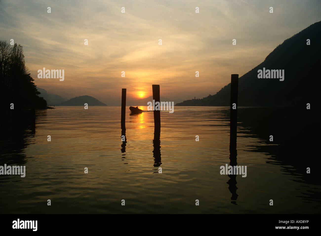 Lago d'Iseo Lombardy Italy View of Lake Iseo and Monte Isola Island ...