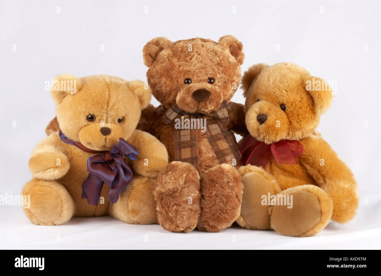 Three fluffy teddy bears Stock Photo - Alamy