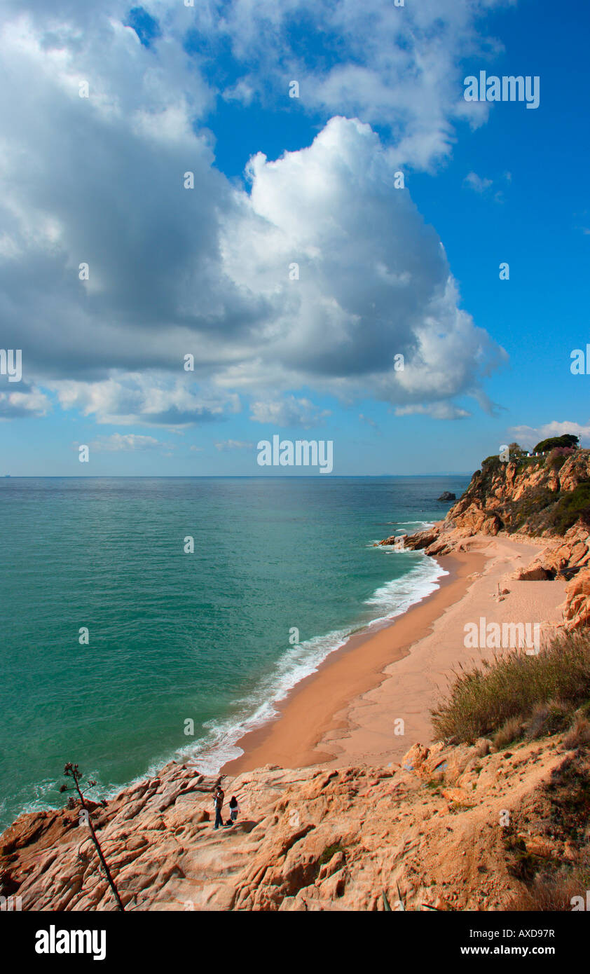 Sandy shore Beach. Costa Brava. Girona Province. Catalonia. Spain Stock ...