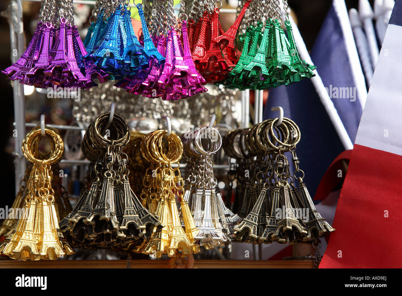 Eiffel Tower Key Rings, Paris, France Stock Photo - Alamy