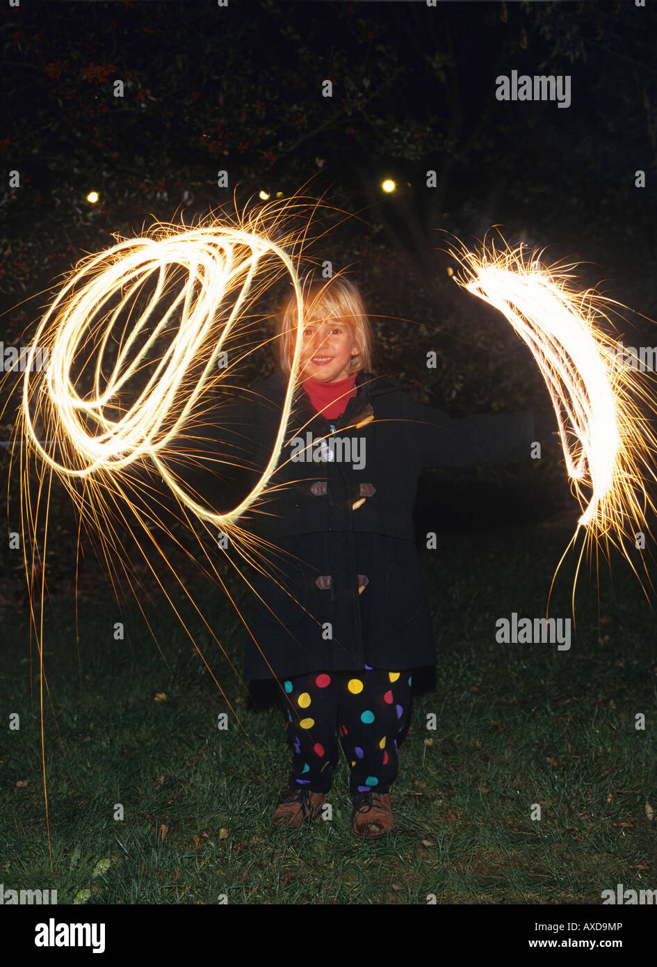 Child with sparkler fireworks Stock Photo - Alamy