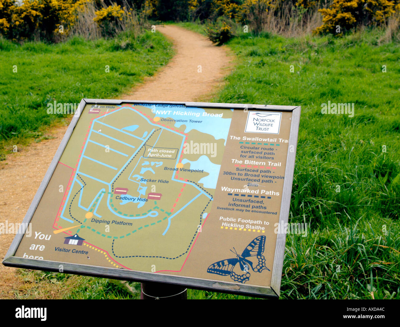 NORFOLK WILDLIFE TRUST HICKLING BROAD NATURE RESERVE MAP AND PATH ...