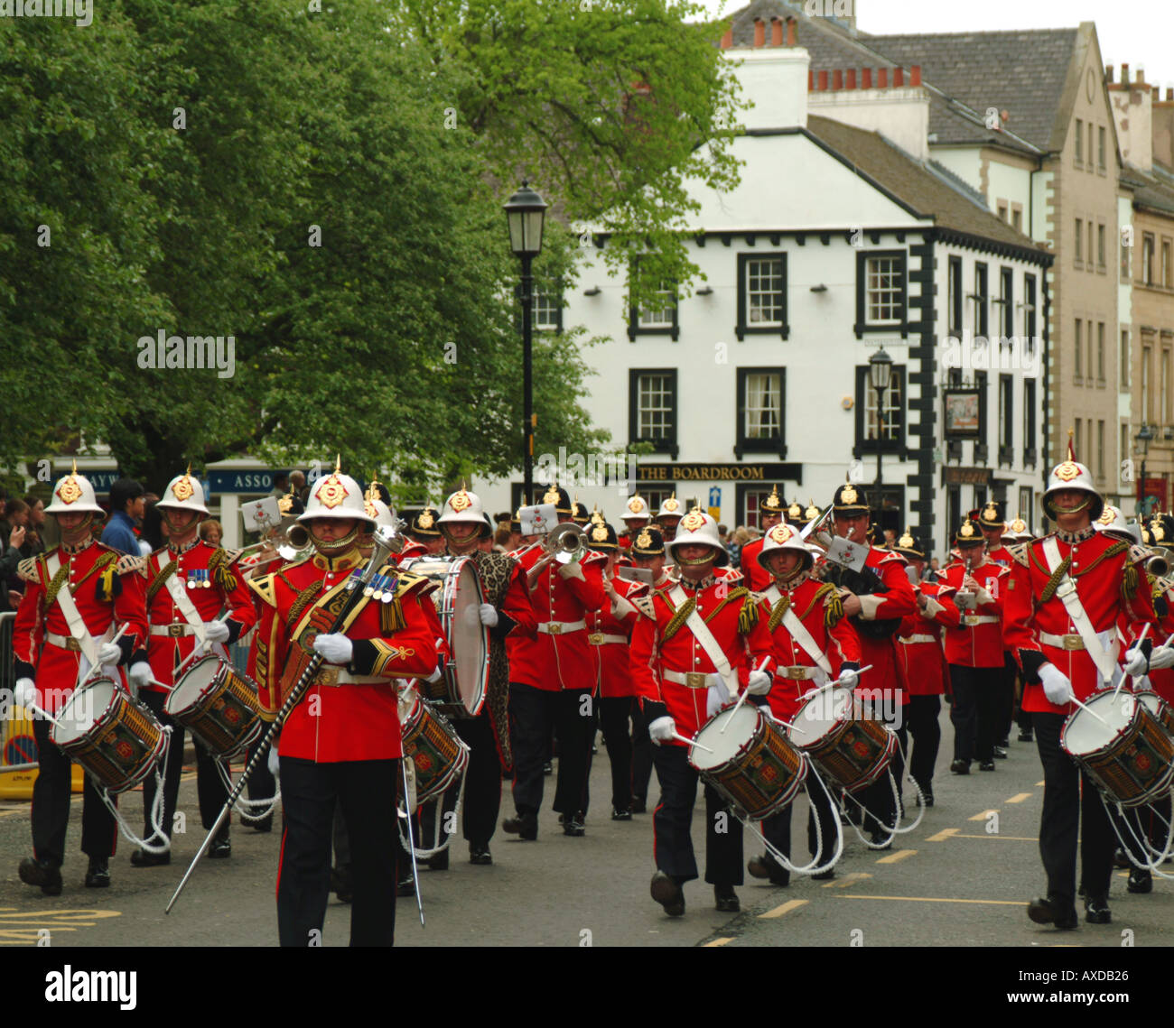 Marching Band of the Kings own Royal Border Regiment Stock Photo ...