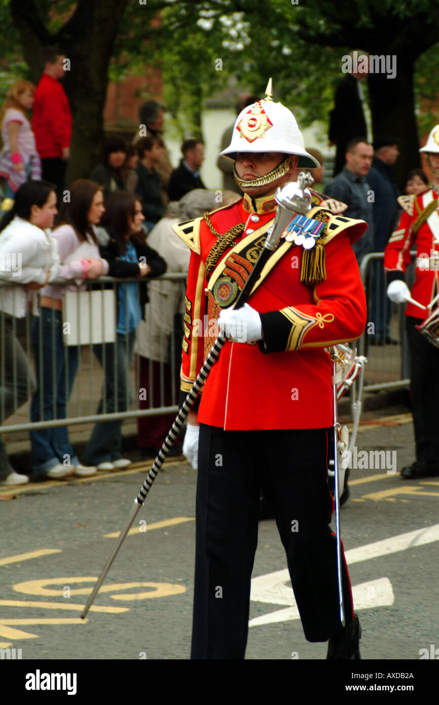 Marching Band of the Kings own Royal Border Regiment Stock Photo - Alamy