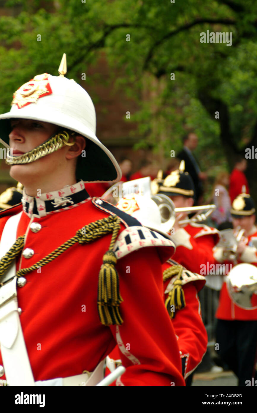 Marching Band of the Kings own Royal Border Regiment Stock Photo - Alamy