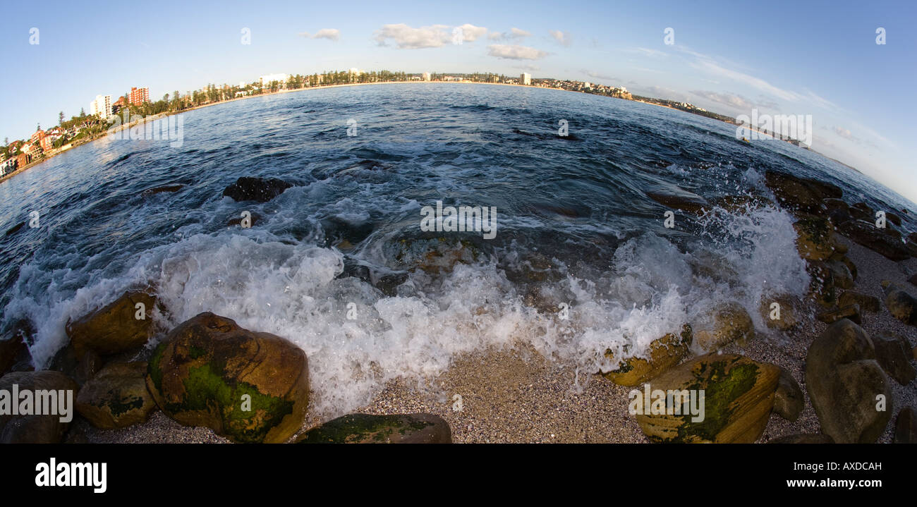 Sea breaking on rocks Manly Australia Stock Photo - Alamy